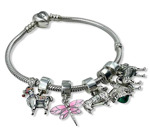 BOLENVI Green Ladybug Beetle Swarovski Crystals 925 Sterling Silver Dangle Pendant X Charm Bead For Pandora & Similar Charm Bracelets or Necklaces