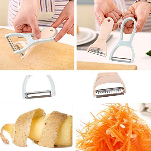 Herb Scissors Set - Kitchen Chopping Shears Multipurpose Herb Cutting Scissors with Stainless Steel 5 Blades and Cover, Cleaning Comb, Green Onion Cutter, Vegetable Peeler Kitchen Gadgets