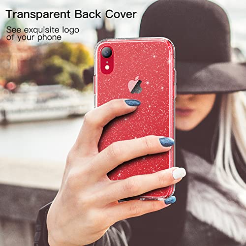 JETech Glitter Case for iPhone XR, 6.1-Inch, Bling Sparkle Shockproof Phone Bumper Cover, Cute Sparkly for Women and Girls (Clear)