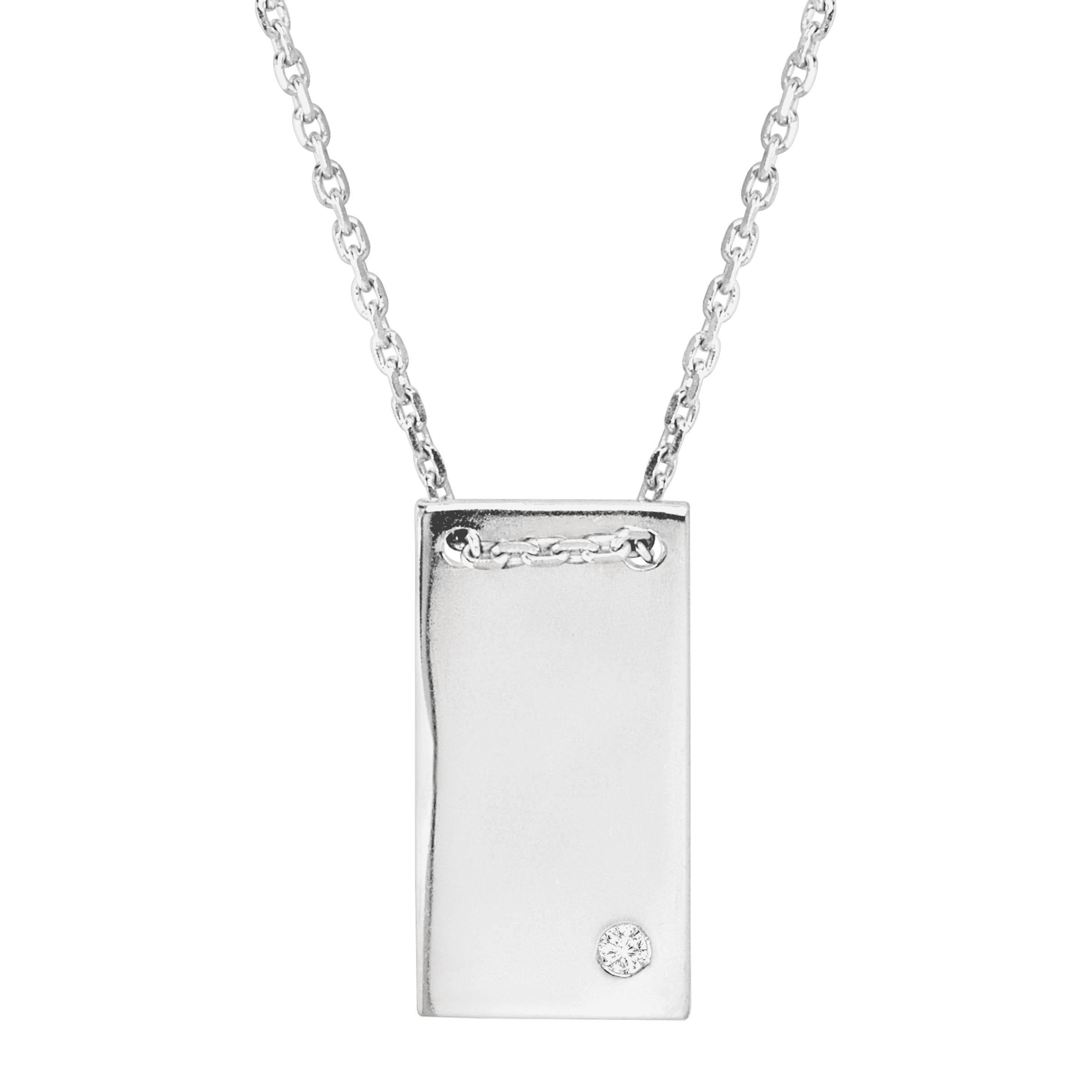 Silpada 'Shine Bright' Rectangular Pendant with Cubic Zirconia in Sterling Silver, 16" + 2"