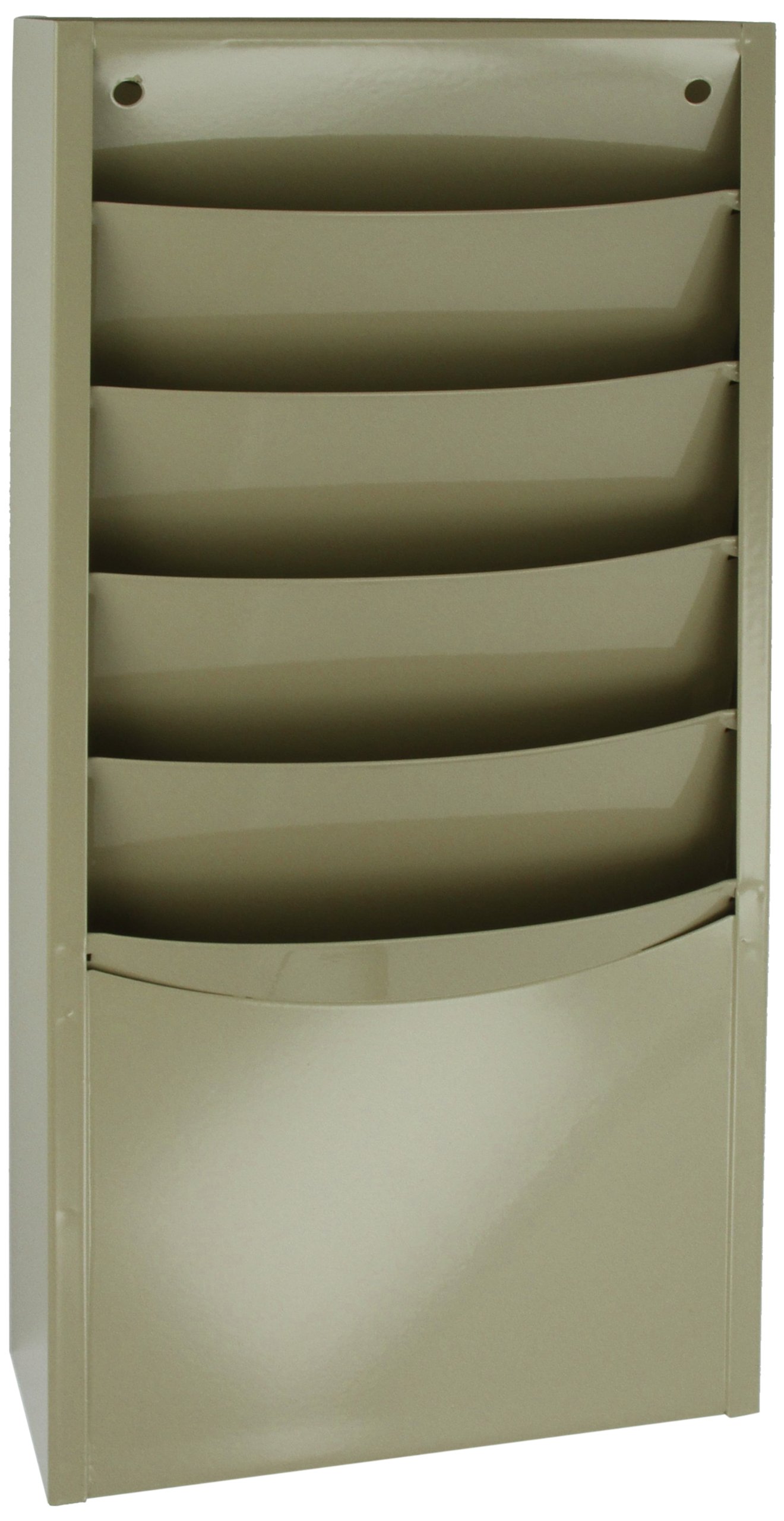 Durham 403-75 Tan Cold Rolled Steel 5 Contour Pocket Vertical Literature Rack, 9-3/4" Width x 20-1/4" Height x 4-1/8" Depth