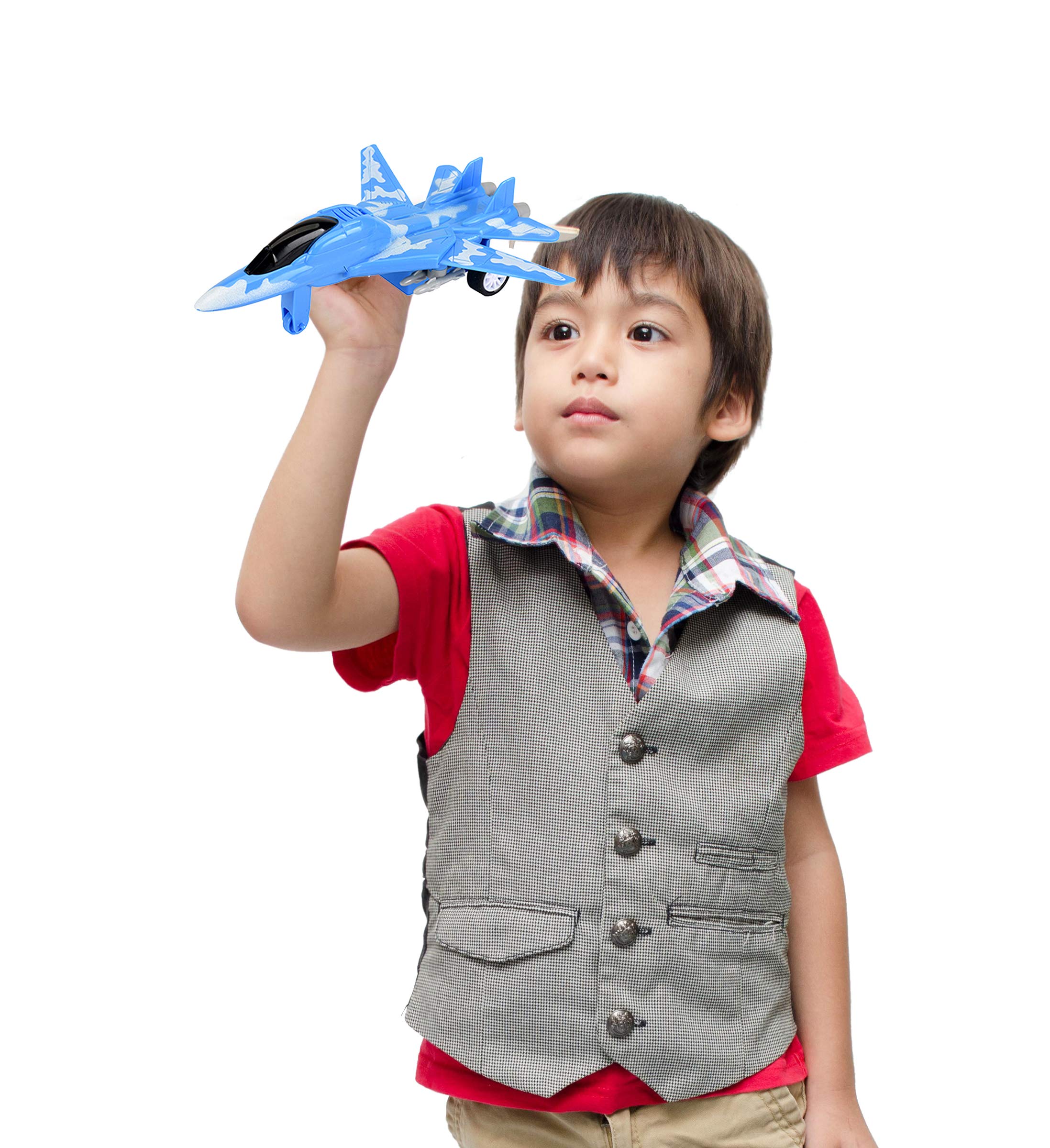 Mozlly Combat F 22 Toy Plane Set – Friction-Powered Kids Fighter Jet Toy Bundle Camouflage Toy Airplanes for Boys & Girls – Pull Back Air Force One Toy Military Jet Model Plane Set of 3
