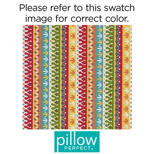 Pillow Perfect Outdoor/Indoor Cotrell Garden Oversized Lumbar Pillows, 24.5" x 16.5", Red, 2 Count