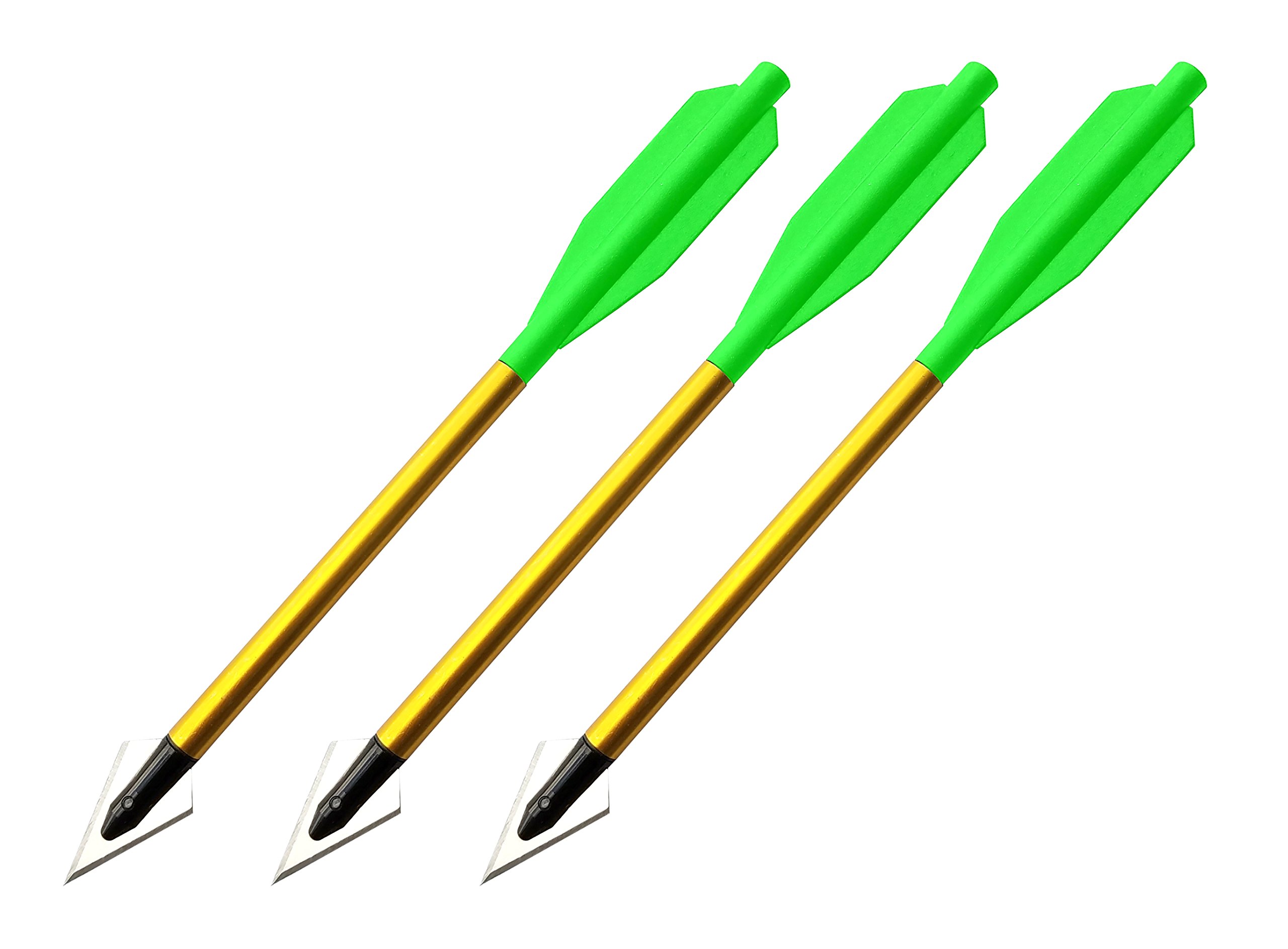 BOLT Crossbows Broadhead Hunting Bolts 3 Pack, 6.5", Gold