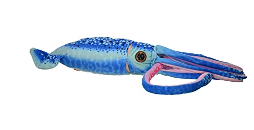 Wild Republic Wr Print Squid Plush, Stuffed Animal, Plush Toy, Gifts for Kids, Blue, 22"