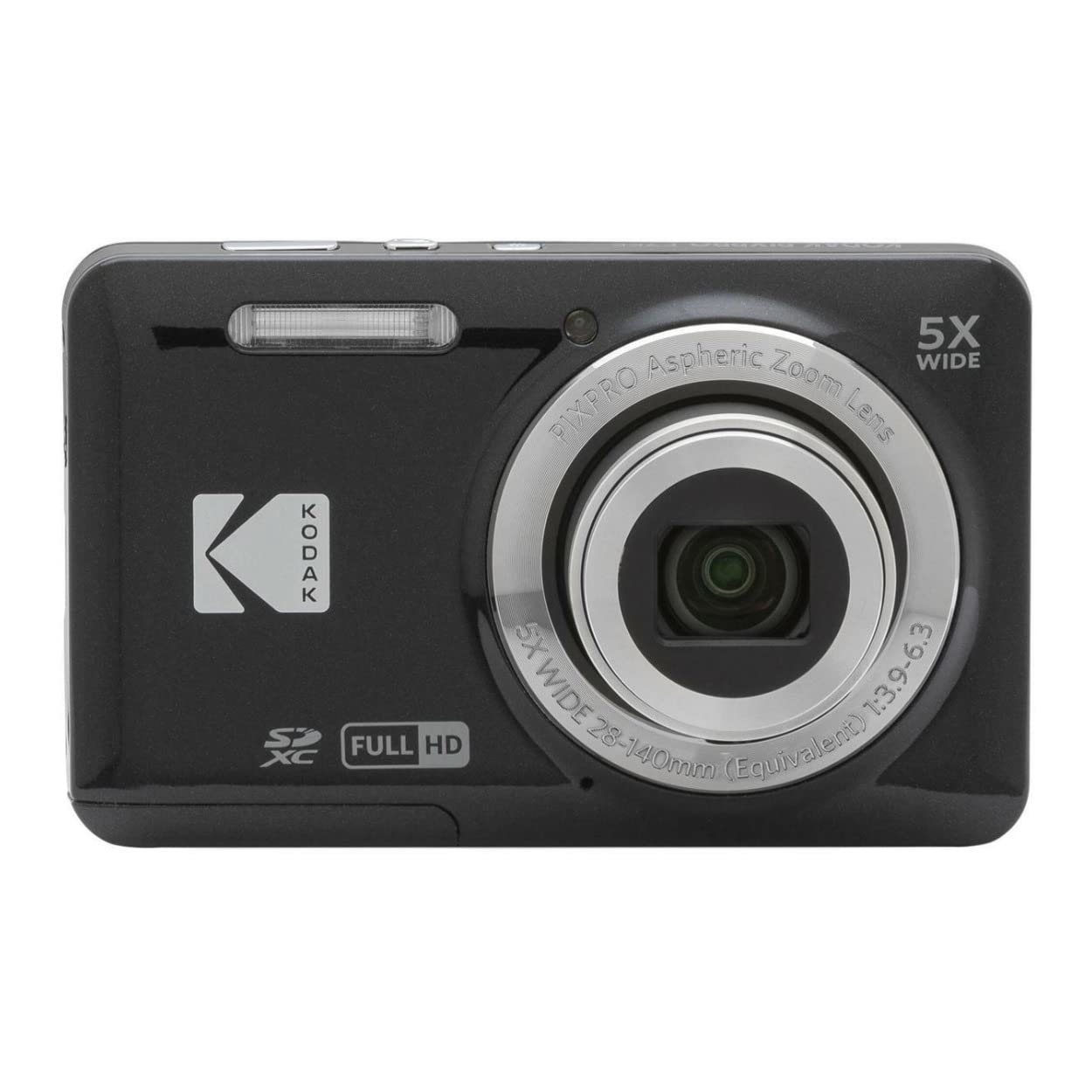 Kodak PIXPRO Friendly Zoom FZ55 Digital Camera (Black) Bundle with Case for Compact Point and Shoot Cameras (2 Items)