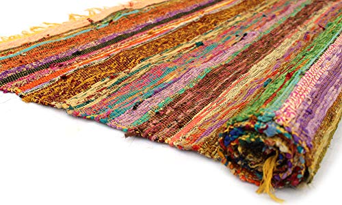 Handmade Braided Chindi Rug, Rag Rug, Area Rug, Carpet Rug, Runner Rug 3x5 Foot, 4x6 Foot, 5x7 Foot, Indian Carpet (3x5 Foot)