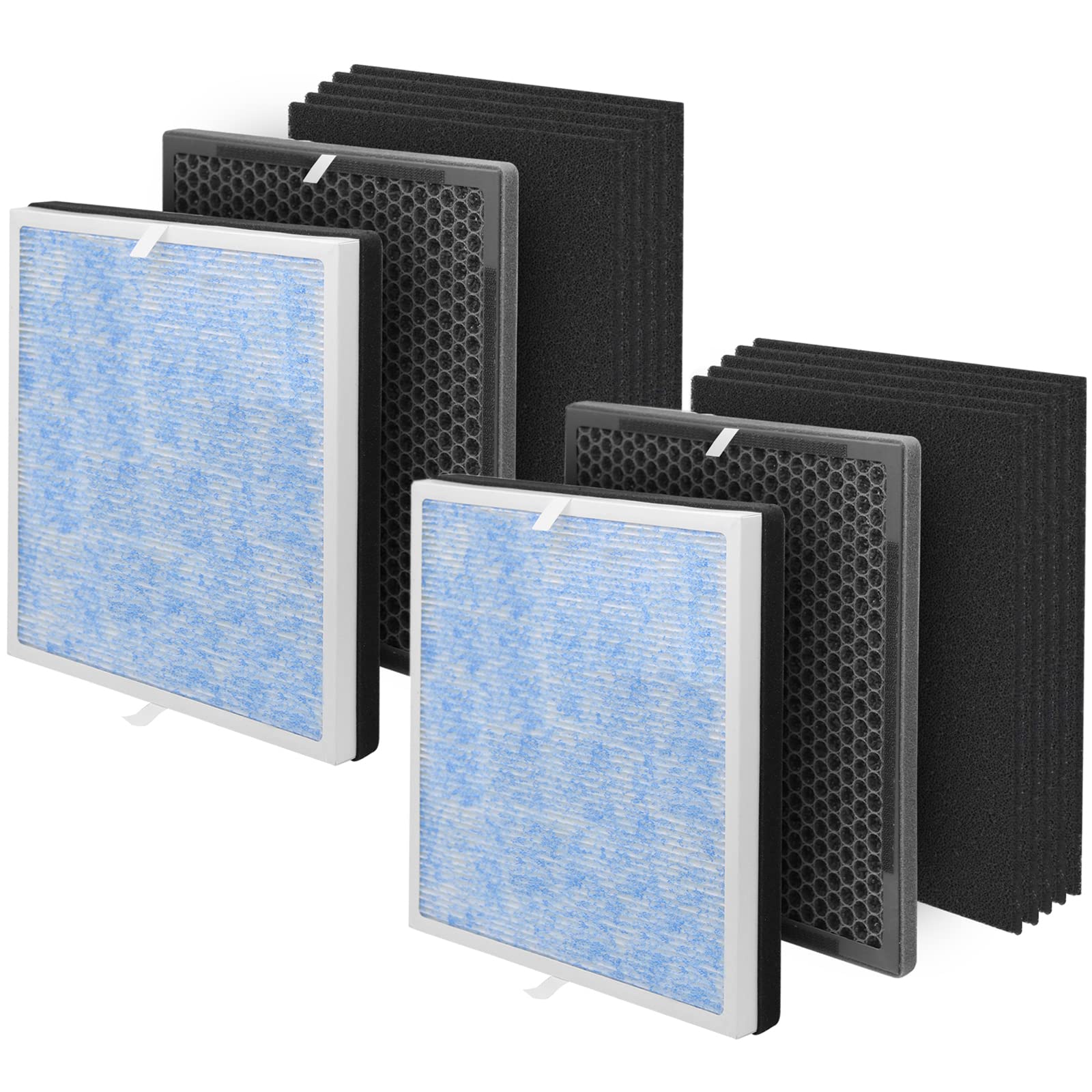 Ulrempart Replacement Air Filter Set, 5-Pack Extra Charcoal Filters, 1x Activated Carbon Filter and 1x H13 True HEPA Filter for RENPHO Model RP-AP001, RP-AP002, RP-AP001S