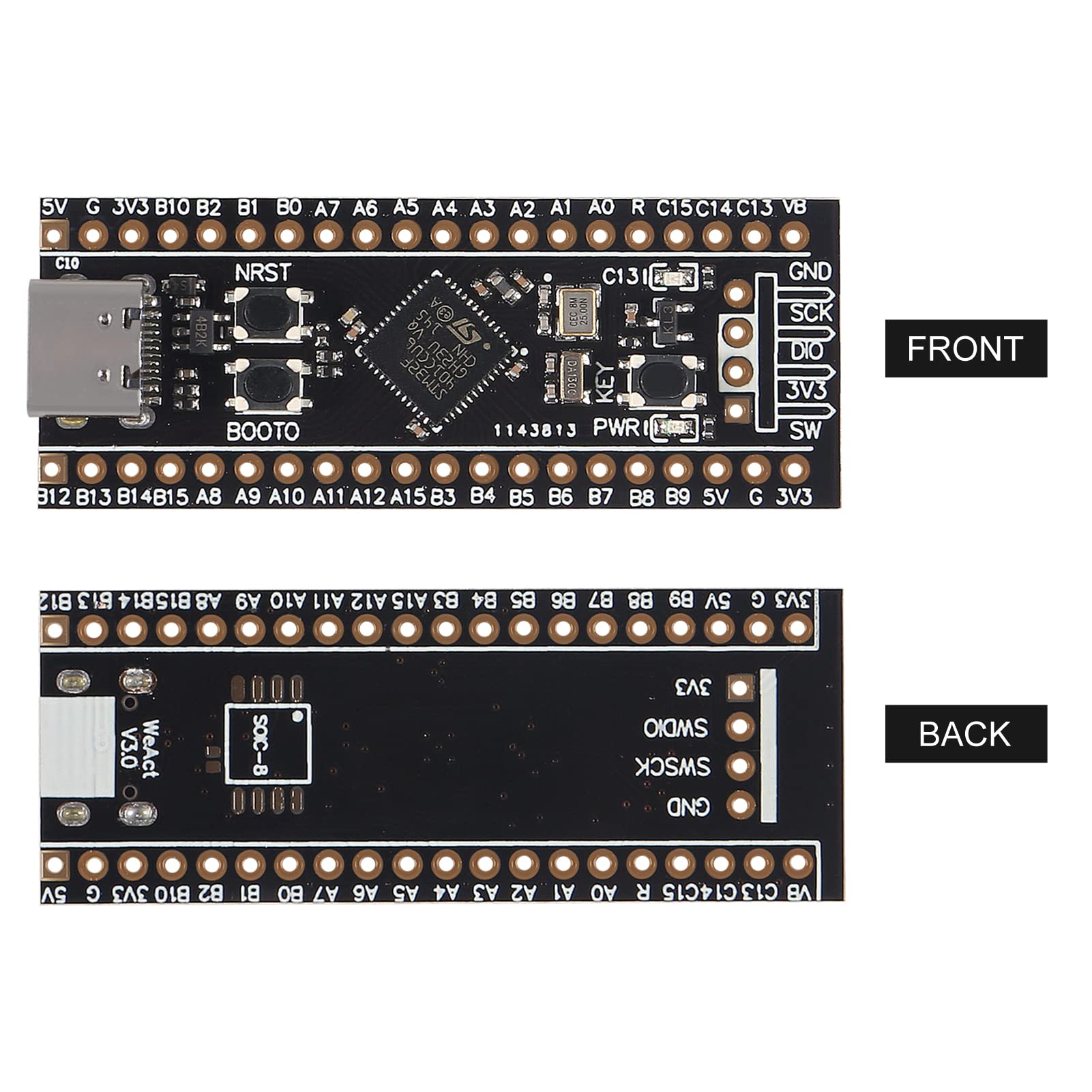 DWEII 2 PCS STM32F401 Development Board STM32F401CCU6 STM32F4 Development Board Learning Board 64KB RAM 256KB ROM for Arduino & Learning Board Plate Computer Office, Electronic Accessories