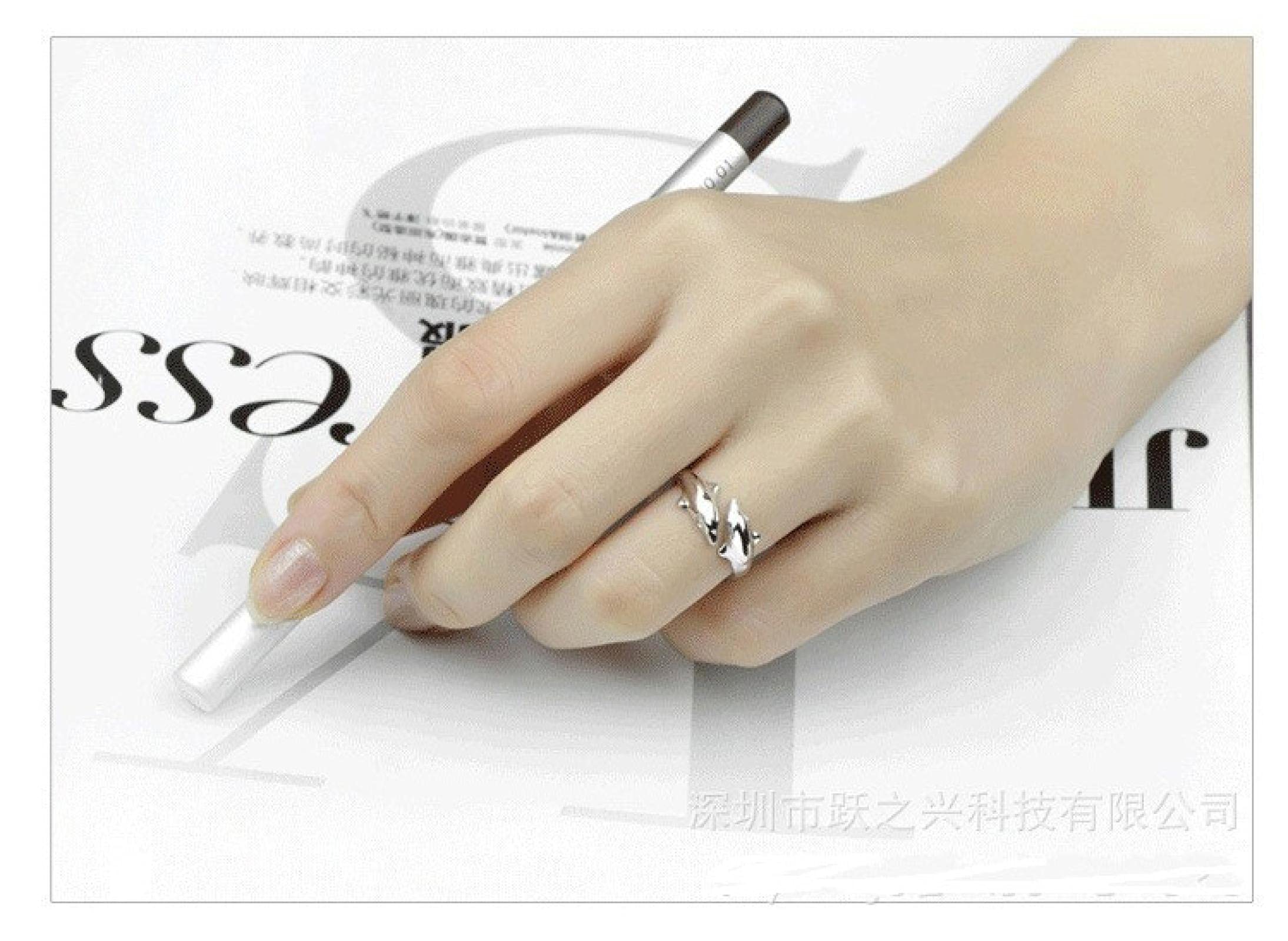 Couple Crystal Decorated Rings, Cute Dolphin Rings, 925 Sterling Silver Rings, Dating Rings