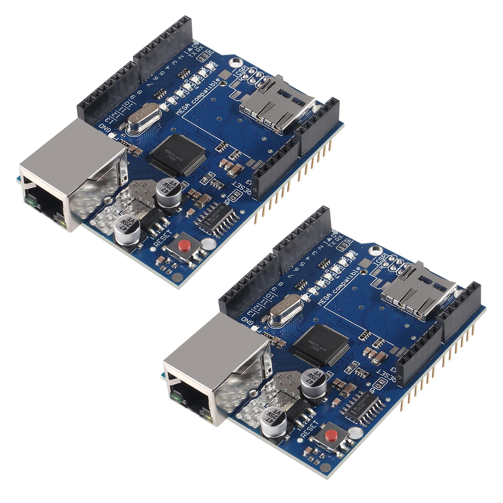 DWEII 2PCS W5100 Ethernet Network Shield W5100 Ethernet Expansion Board with SD Card Slot for Arduino UNO MEGA2560