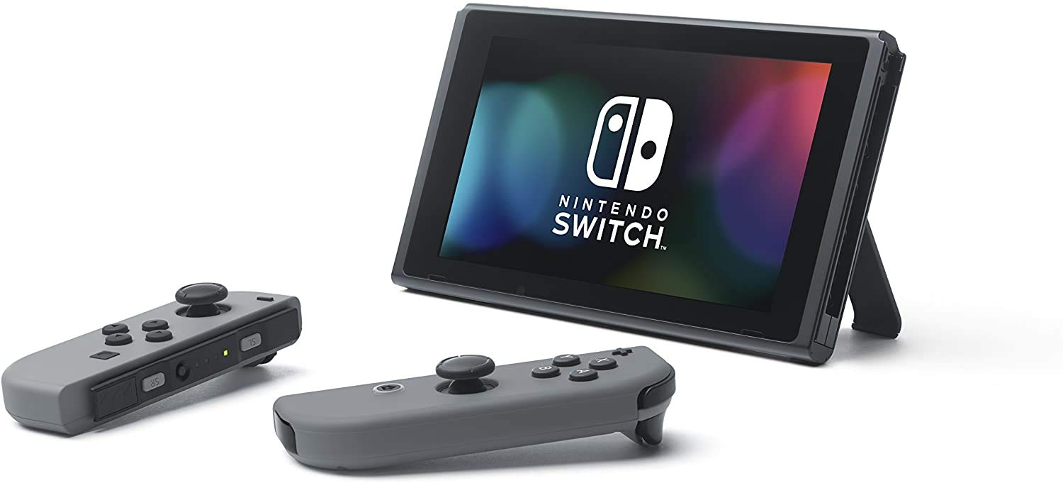 Nintendo 2020 Premium Switch 32GB Console Family Essential Bundle - Gray Joy-Con, Super Mario Odyssey, Red Dual Joy-Con Charger, TMLTT 128GB MicroSD Card, HDMI Cable
