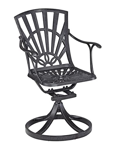 homestyles 6660-53 Outdoor Swivel Rocking Chair, Charcoal
