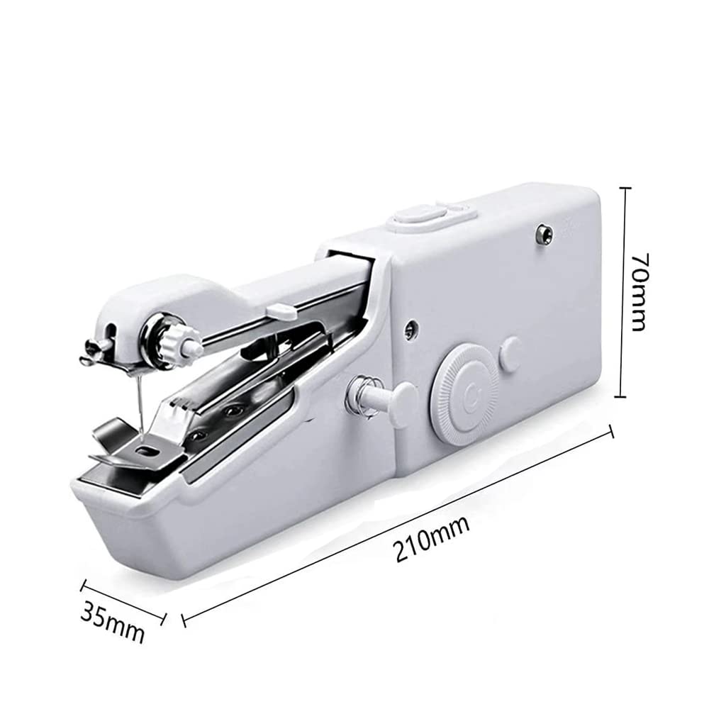 Handheld Sewing Machine, Mini Portable Electric Sewing Machine for Adult, Easy to Use and Fast Stitch Suitable for Clothes,small handheld,Fabrics, DIY Home Travel,White,