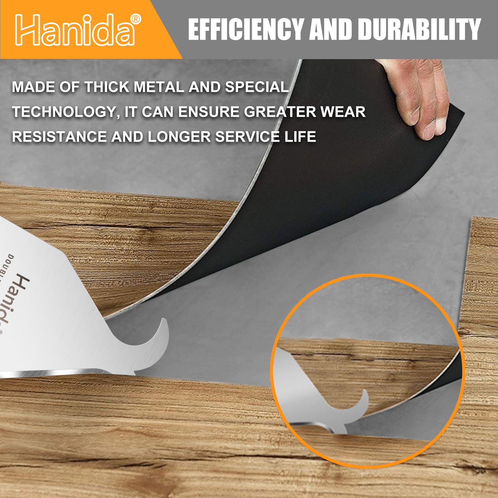Hanida 3 Pcs Oscillating Saw Blades, Oscillating Multi Tool Hook Knife Blades, Multitool Blades for Cutting Roofing Shingles, PVC Carpet, Cardboard, fit Dewalt Milwaukee Rockwell Bosch Dremel Ryobi