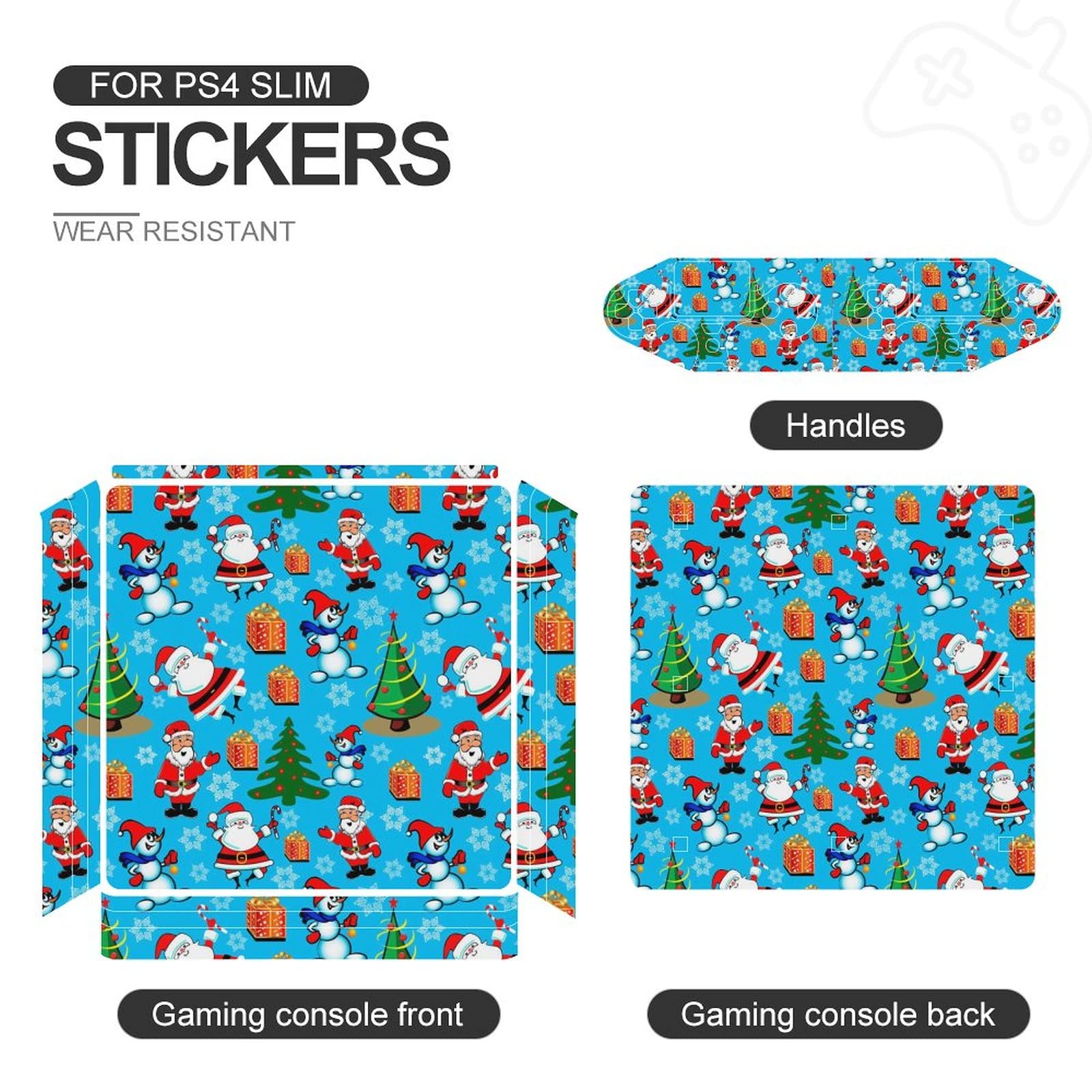 Christmas Trees Gifts Sticker for P-S4 Controller Full Protective Skin Cover Design Wrap Decal Sticker Compatible with P-S4 Print