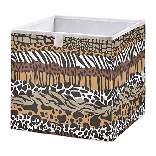 Kigai Animals Print Cube Storage Bins - 11x11x11 In Large Foldable Storage Basket Fabric Storage Baskes Organizer for Toys, Books, Shelves, Closet, Home Decor