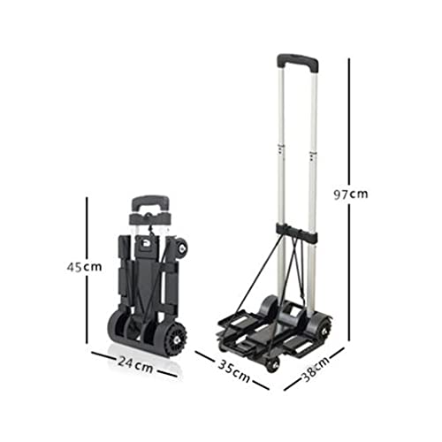 Colcolo Foldable Hand Truck with Rubber Wheels Luggage Cart, 45cmx24cmx10cm