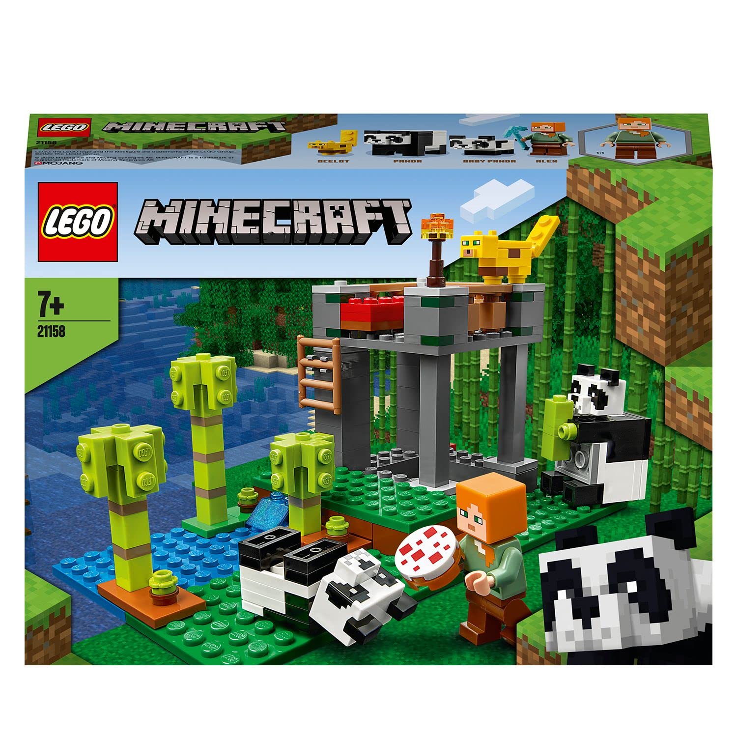 LEGO 21158 Minecraft The Panda Nursery Building Set with Alex & Animal Figures, Toys for Boys and Girls 7 Plus Years Old