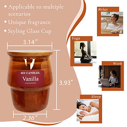 Handmade Vanilla Scented Glass Jar Candle - Perfect for Romantic Dinners and Gifting