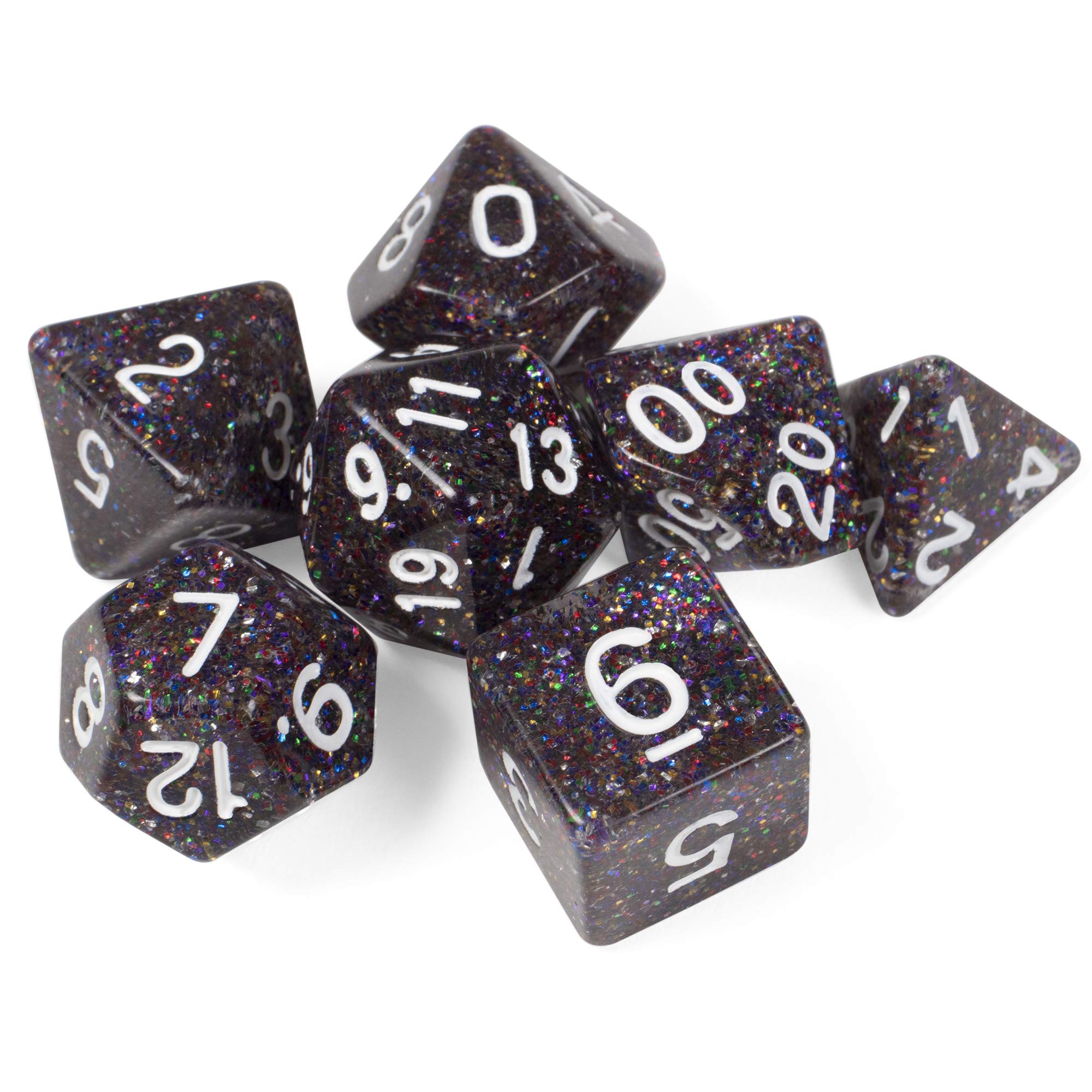 Wiz Dice - DND Dice Set for Tabletop RPG Adventure Games with a Dice Box - Polyhedral Dice Set, Suitable for Dungeons and Dragons, MTG and Dice Games Alike - Sparklier Vomit - 7 ct