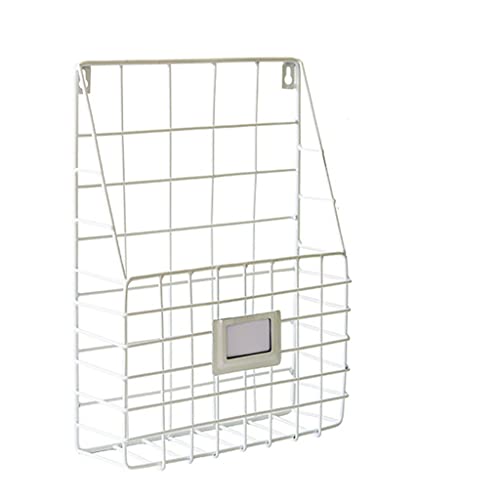 EYHLKM Storage Basket Metal Newspaper Rack Bookshelf Wall Mounted Office Iron Grid Wall-Mounted (Color : E, Size : 1)