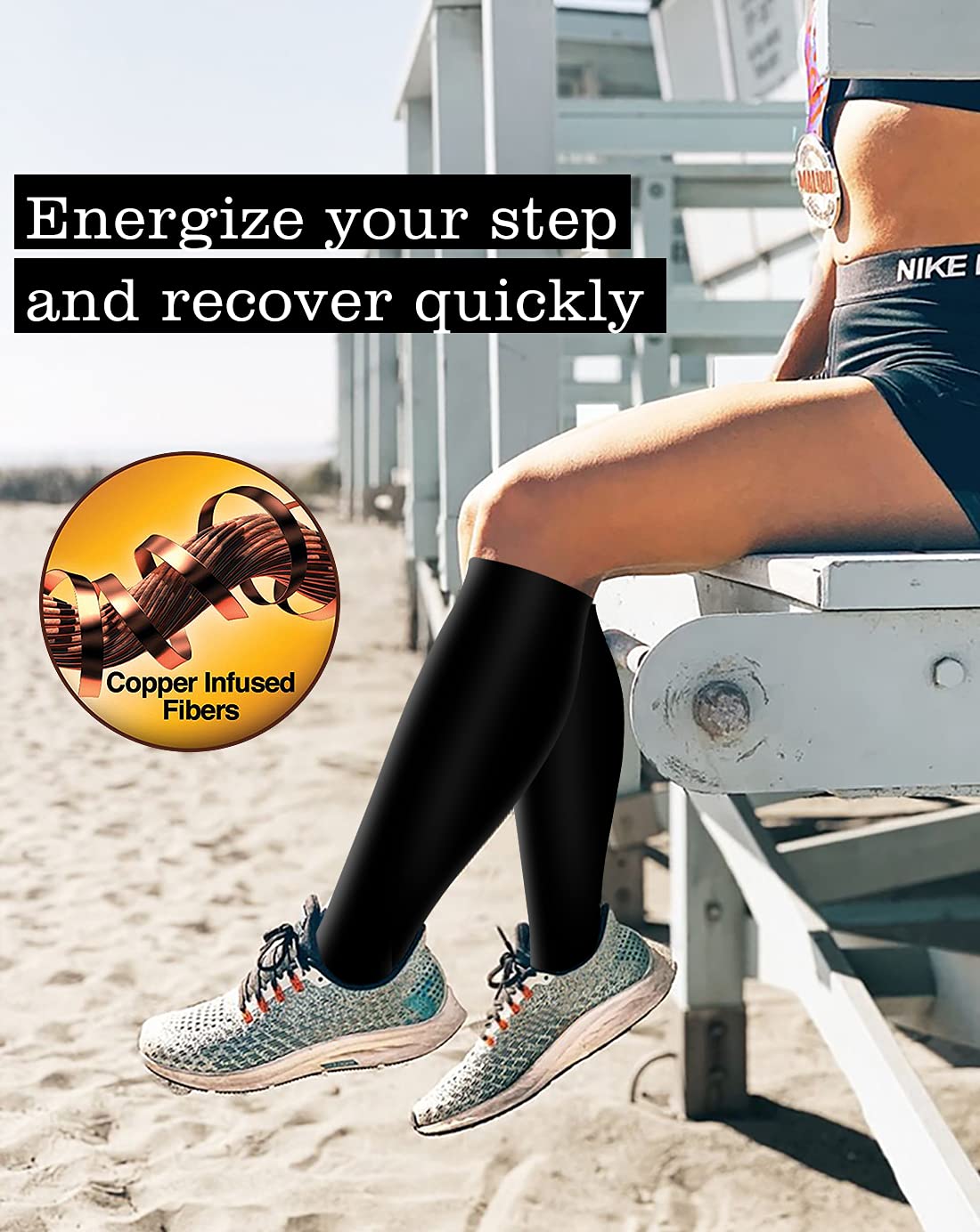 Bluemaple Copper Compression Socks For Women & Men Circulation (8 Pairs) - Best for Running,Hiking, Cycling,Travel,Pregnancy