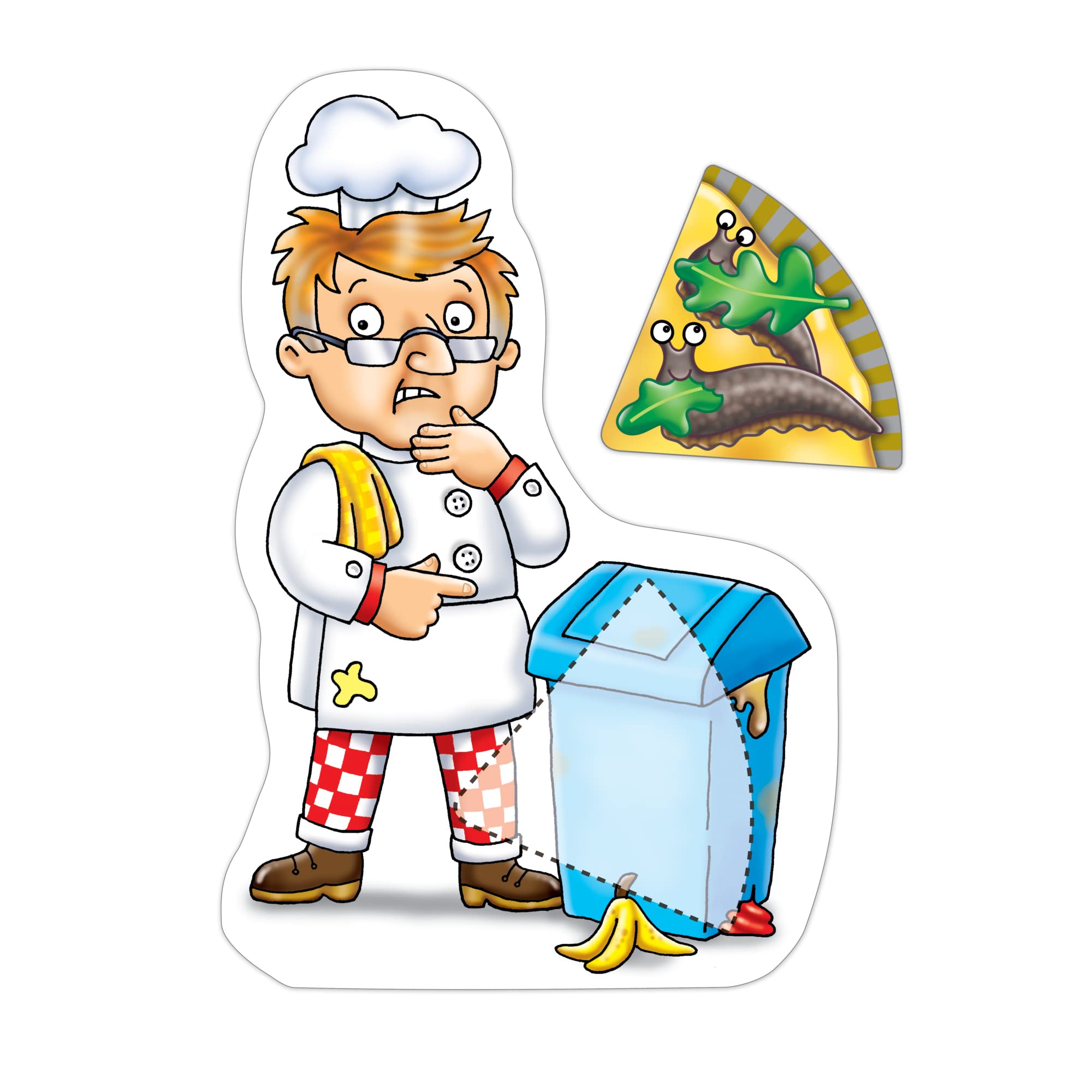 ORCHARD TOYS Moose Games, Pizza! Game. Match Colors and Shapes to Make a Perfect Pizza. for Ages 3-7 and 2-4 Players