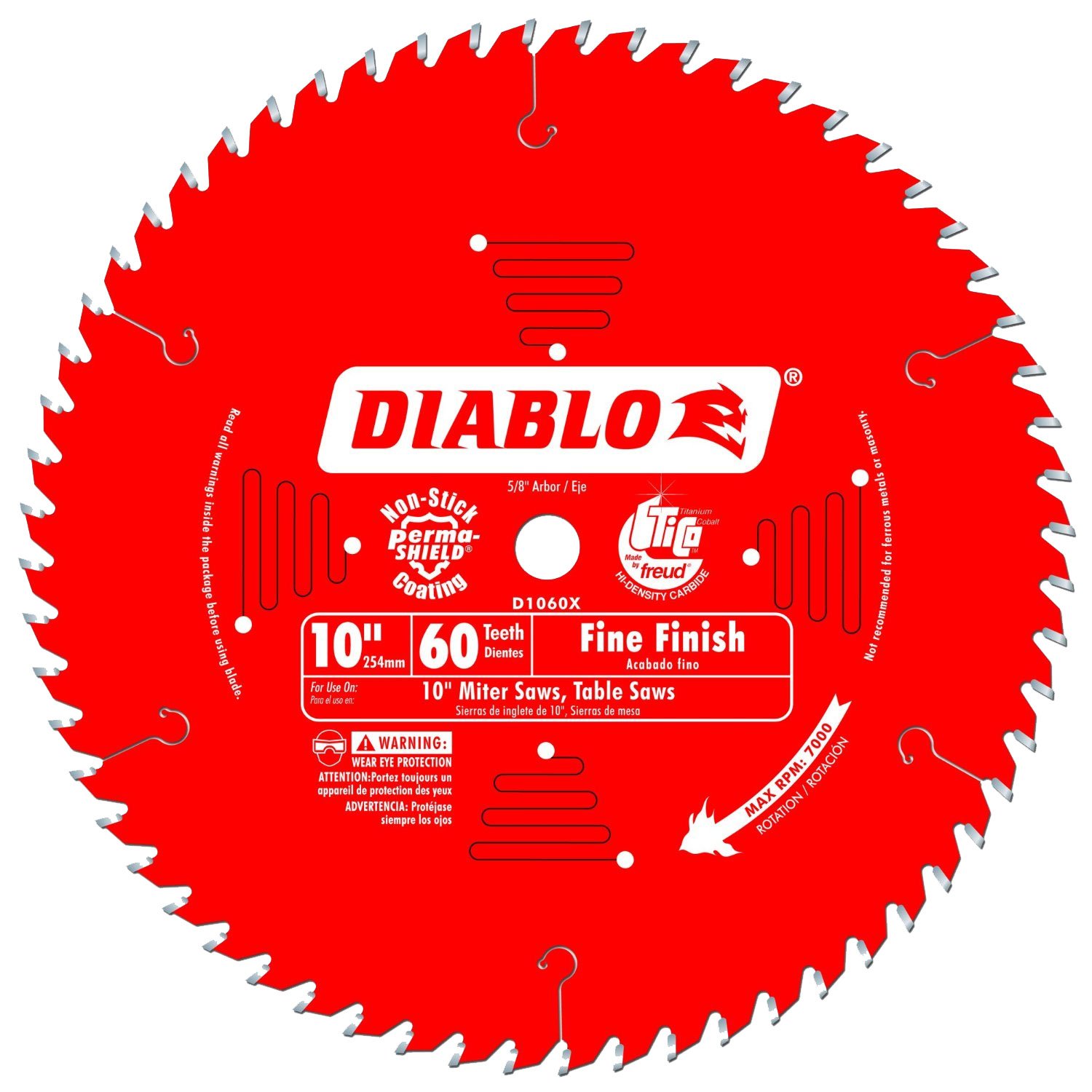 Diablo D1060X 10" x 60 Tooth Fine Finish Blade