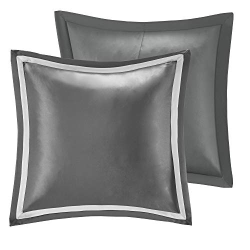 Madison Park Odette Cozy Comforter Set Jacquard Damask Medallion Design - Modern All Season, Down Alternative Bedding, Shams, Decorative Pillows, King(104 in x 92 in), Silver 8 Piece