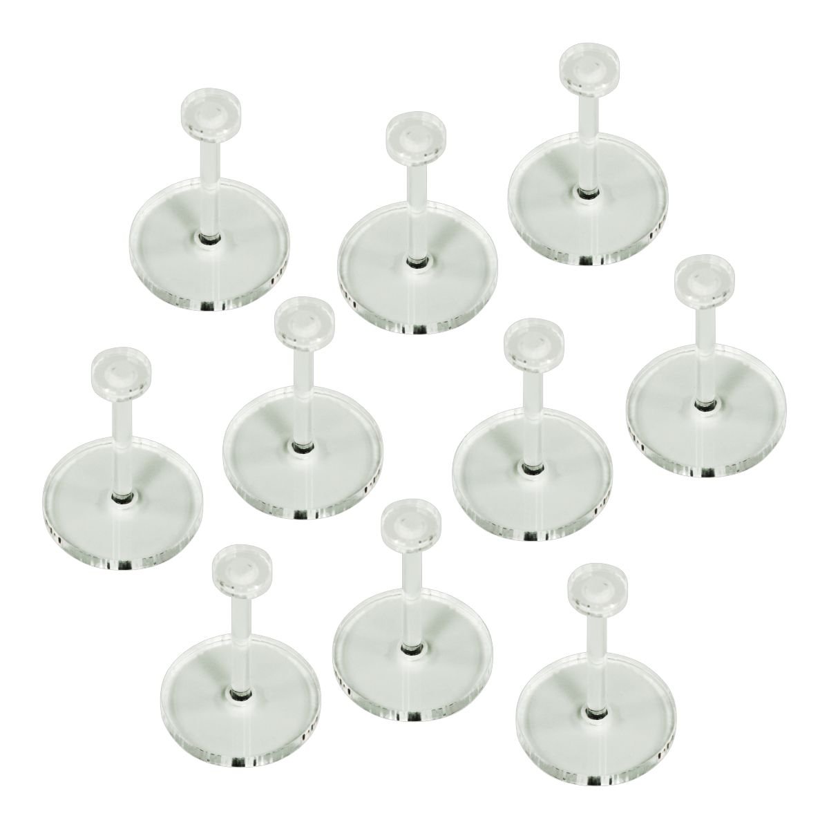 LITKO 27mm Circular Flight Stand Kit | Compatible with Star Wars: Legion | 3mm Clear with 1.25 inch Peg | 10 Pack