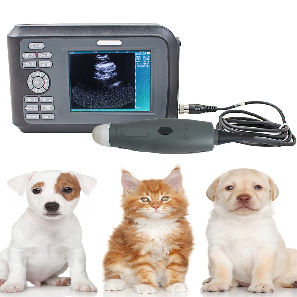 Colilove Veterinary Ultrasound Scanner Portable Handheld Veterinary WristScan Ultrasound Scanner Machine Handscan V7 with 3.5MHz Sector Probe for Pregnancy Check On Small Animals Dog Cat Rabbit