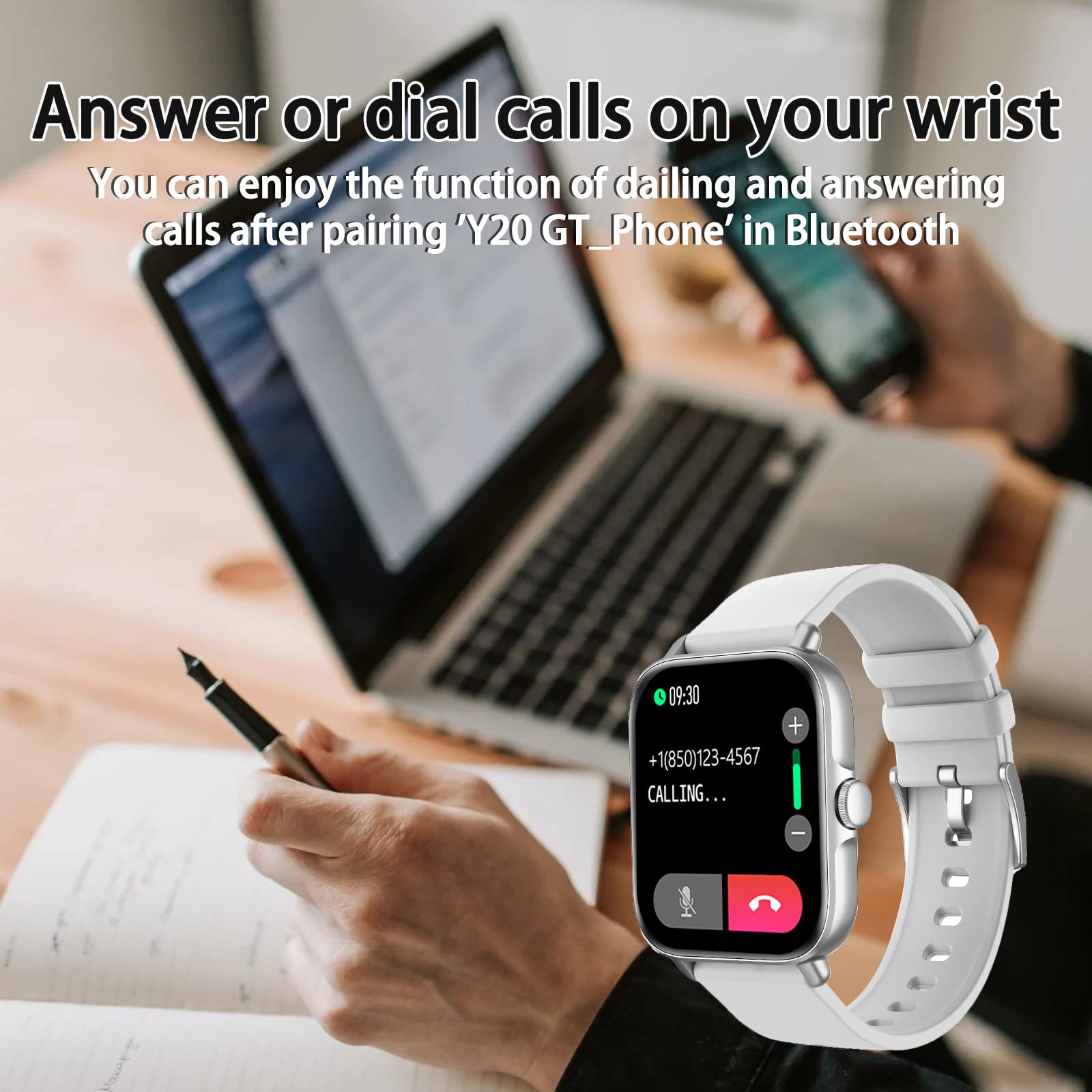 DXPICR [2 Watches] Smart Watch(Call Receive/Dial), Full Touch Screen SmartWatch for Android and iOS Phones Compatible Fitness Tracker with Heart Rate,Sleep,Blood Oxygen,Step Counter