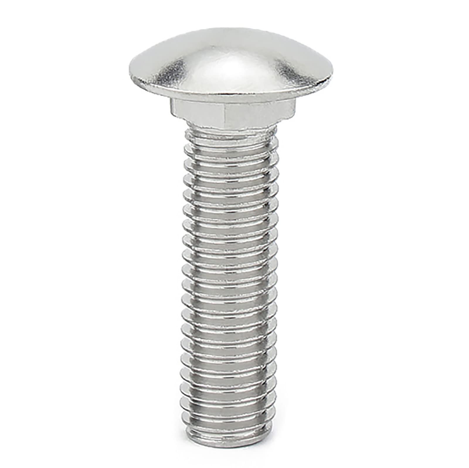 CREULT Carriage Screws Square Neck Bolts M4 Truss Head Half Round Thread 0.7mm Pitch Shelf Machine Fasteners Stainless Steel (50pcs, 18mm Length)