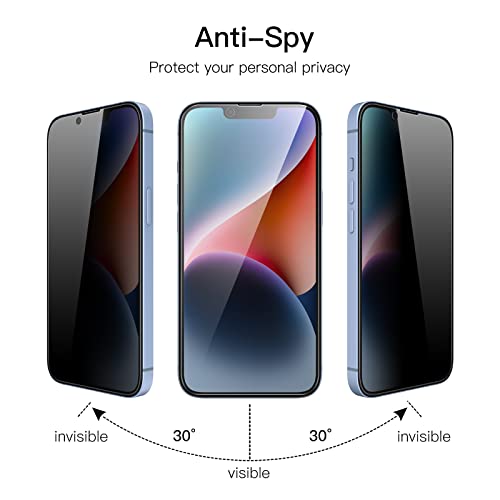 JETech Privacy Full Coverage Screen Protector for iPhone 14 Plus 6.7-Inch (NOT FOR iPhone 14 6.1-Inch), Anti-Spy Tempered Glass Film, Edge to Edge Protection Case-Friendly, 2-Pack
