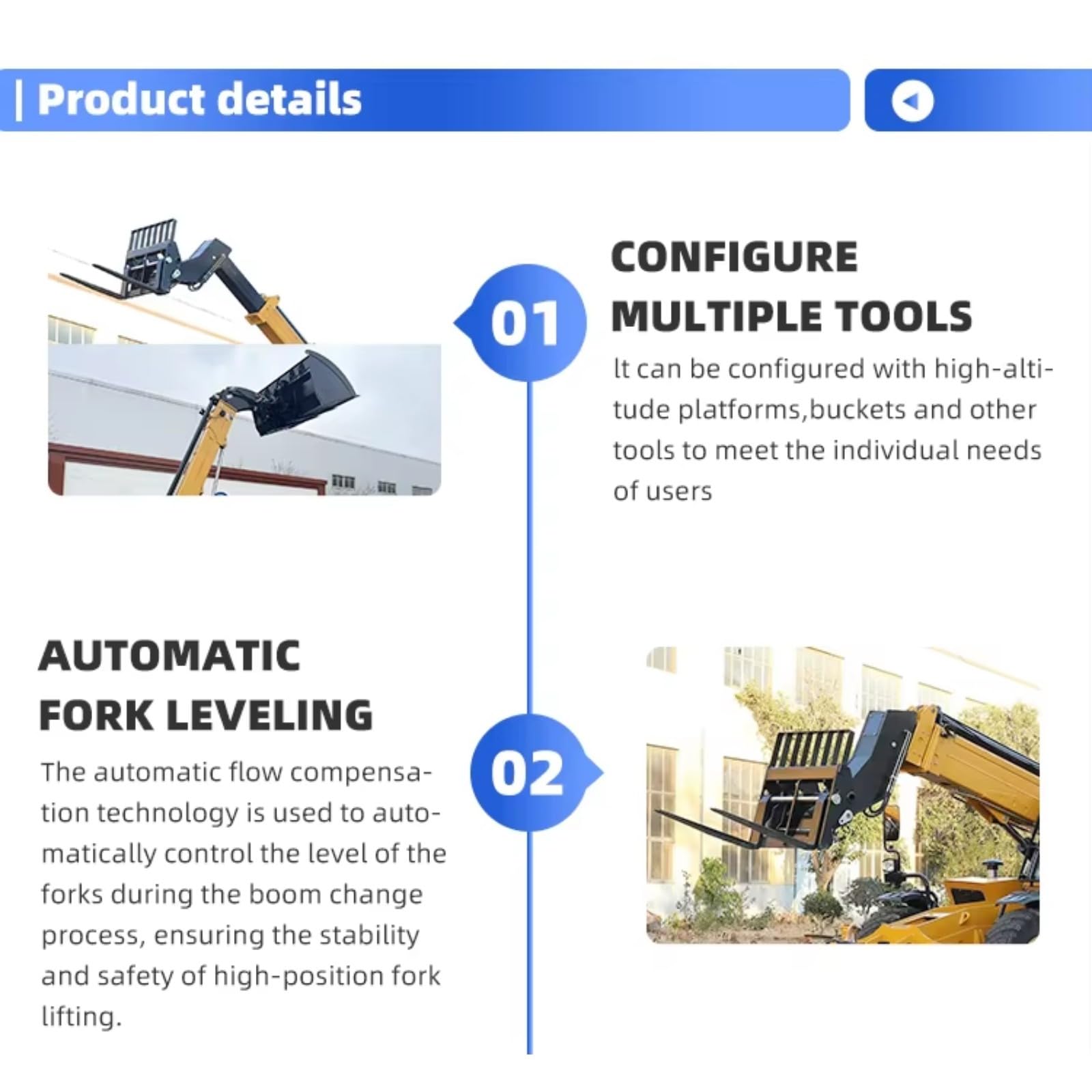 Electric Hydraulic Pallet Telescopic arm Forklift Lifting Stacker - 1000kg, 1500kg, 2000kg Capacity Reach Stacker for Efficient Material Handling