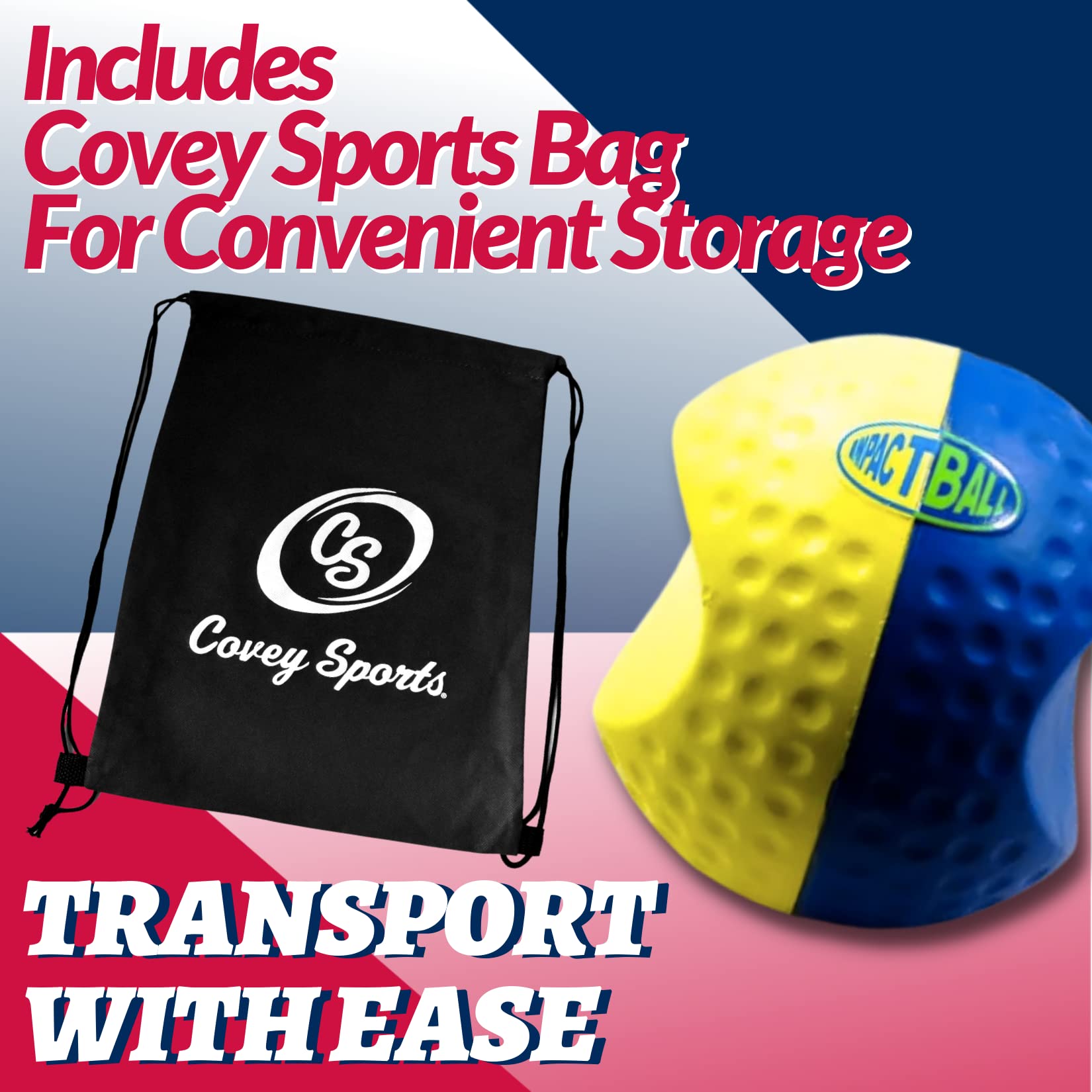 Covey Sports Impact Golf Ball Golf Swing Trainer Aid - (Small, Medium, & Large) - Golf Training Aid Equipment Balls for Improved Swinging, Chipping & Putting, Bundled Bag (Small (Orange/Blue))