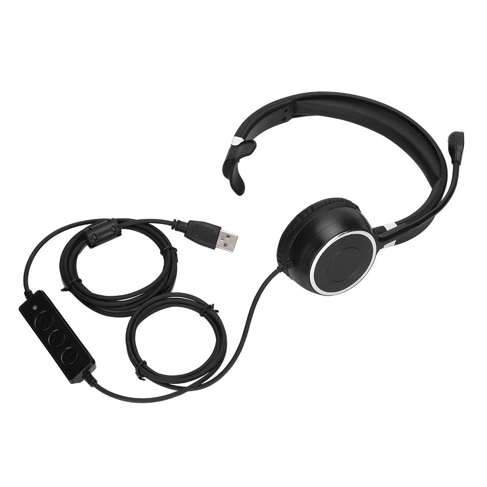 Call Center Headset, Corded USB Computer Headset with Noise Cancelling Microphone for Call Center/Home Office.