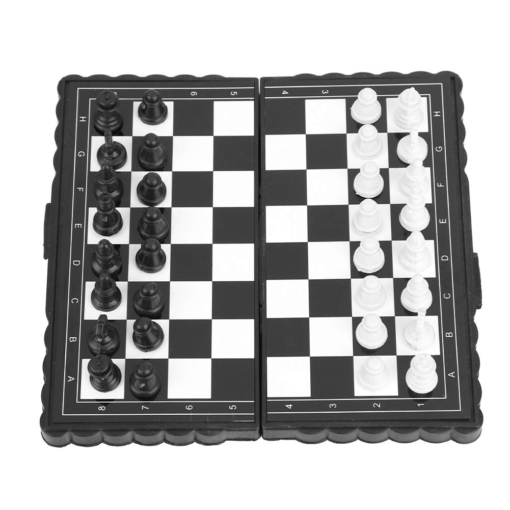 sjlerst Chess, Portable Chessboard Chess Board Game Magnetic Chess Set, for Party Family Activities