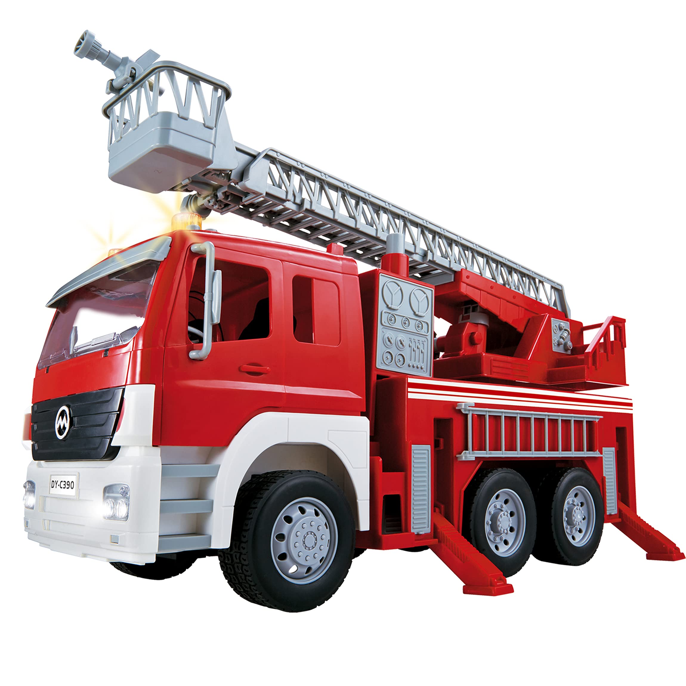 Toy Trucks for Toddlers – Trucks for 3 Year Old Boys and Girls – Deluxe Fire Truck Toy for Kids – Lights and Sound Effects – Cab Tilts and Button Roofs – Ideal for Birthday, Outdoor Play