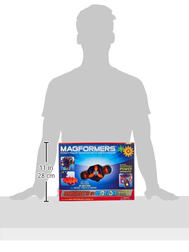Magformers Magnets in Motion Power Accessory Set (27-Pieces) Magnetic Building Blocks, Educational Tiles Kit , Magnetic Construction STEM Gear Set