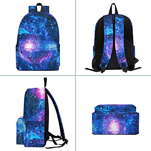 Galaxy Backpack Set Girls Boys Lightweight Bookbag with Insulated Lunch Bag for Travel Camping Outdoor Sport