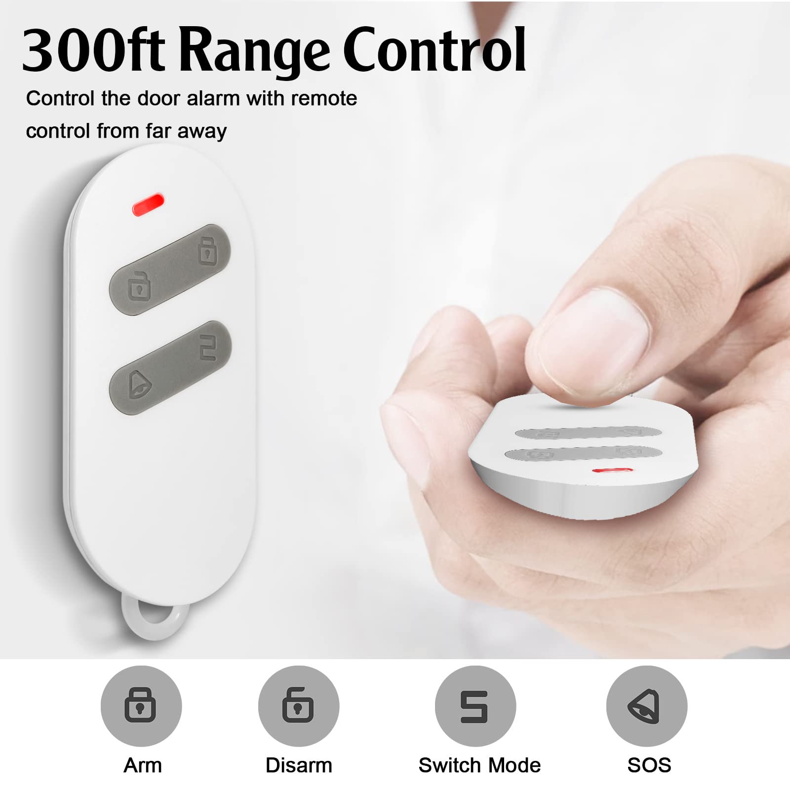 Door Alarm 120dB Door and Window Alarm Sensor 3 Modes Contact Sensor Alarm for Home and Property Security (3 Contact Sensor, 3 Remote Control)