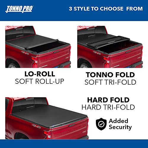 Tonno Pro Tonno Fold, Soft Folding Truck Bed Tonneau Cover | 42-109 | Fits 2014 - 2018, 2019 Ltd/Lgcy Chevy/GMC Silverado/Sierra 1500 5' 9" Bed (69.3"), Black