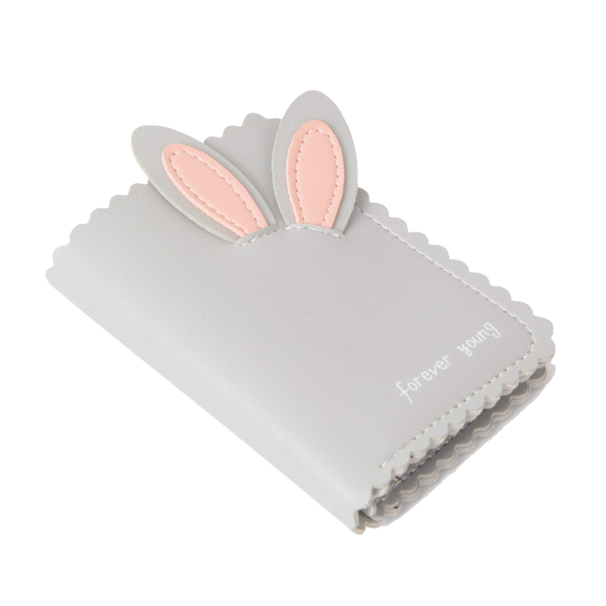 Nawoshow Women Wallet Rabbit Ear Bifold Wallet Card Holder Organizer Small Purse (Grey)