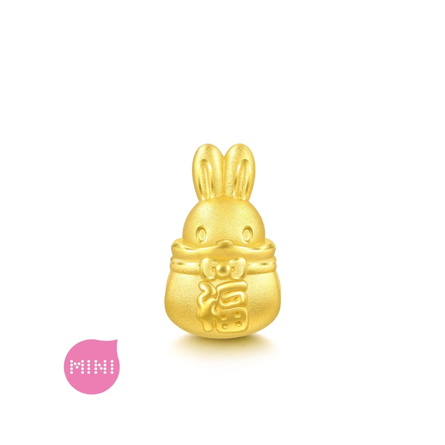 CHOW SANG SANG 999 24K Solid Gold Mini Charm Lucky Rabbit in Lucky Bag Charm Bracelet for Women 93687C