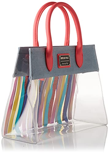 Loungefly x Birds of Prey Harley Quinn Caution Tape Fringe Crossbody Bag (One Size, Clear/Multi)
