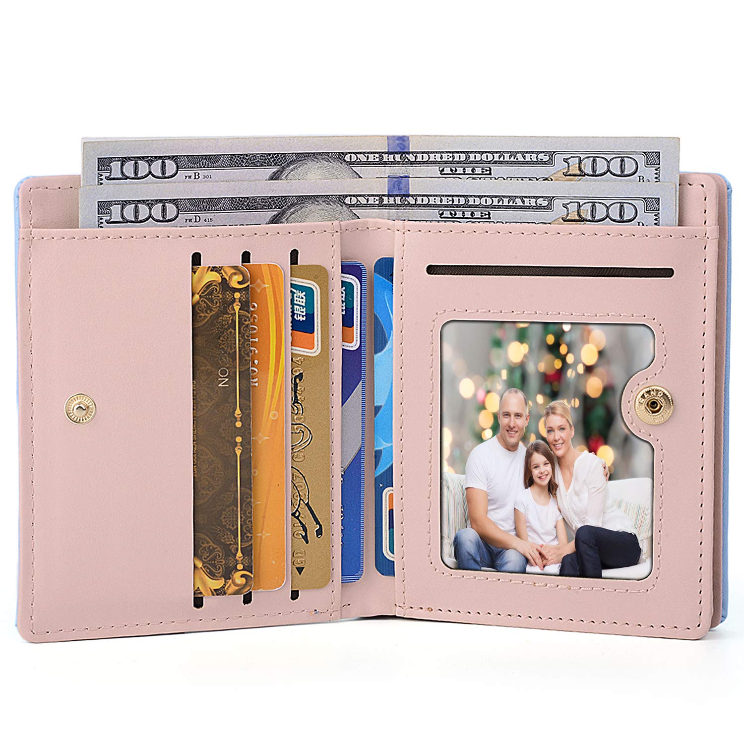 UTO Wallet for Girls Cute Unicorn Bowknot Women Coin Purse Card Bill Holder Organizer