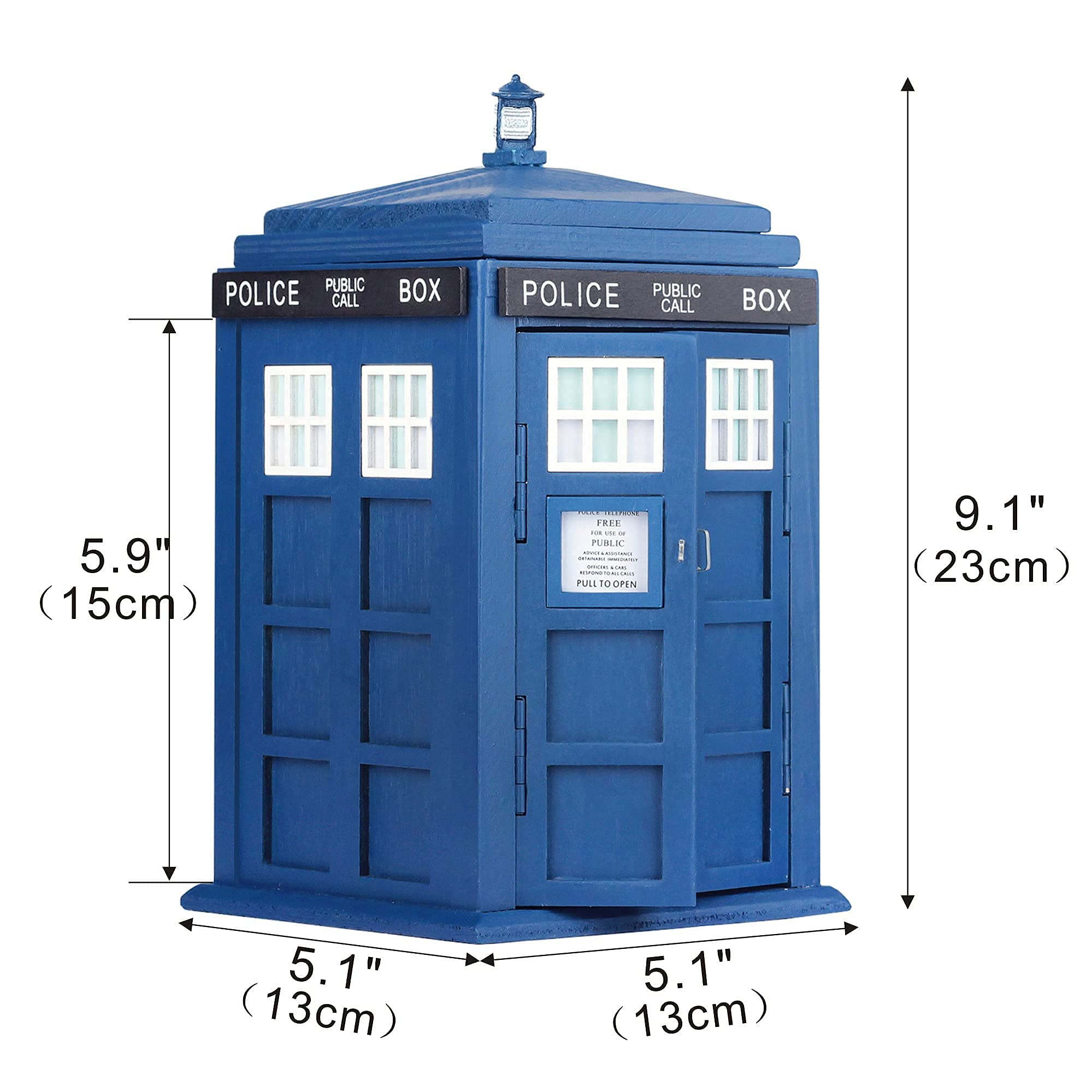 CEDAR ALPHA Wooden Tardis Cookie Jar, Desk Shed, Wood Desk Shed Pen Pencil Holder, Container
