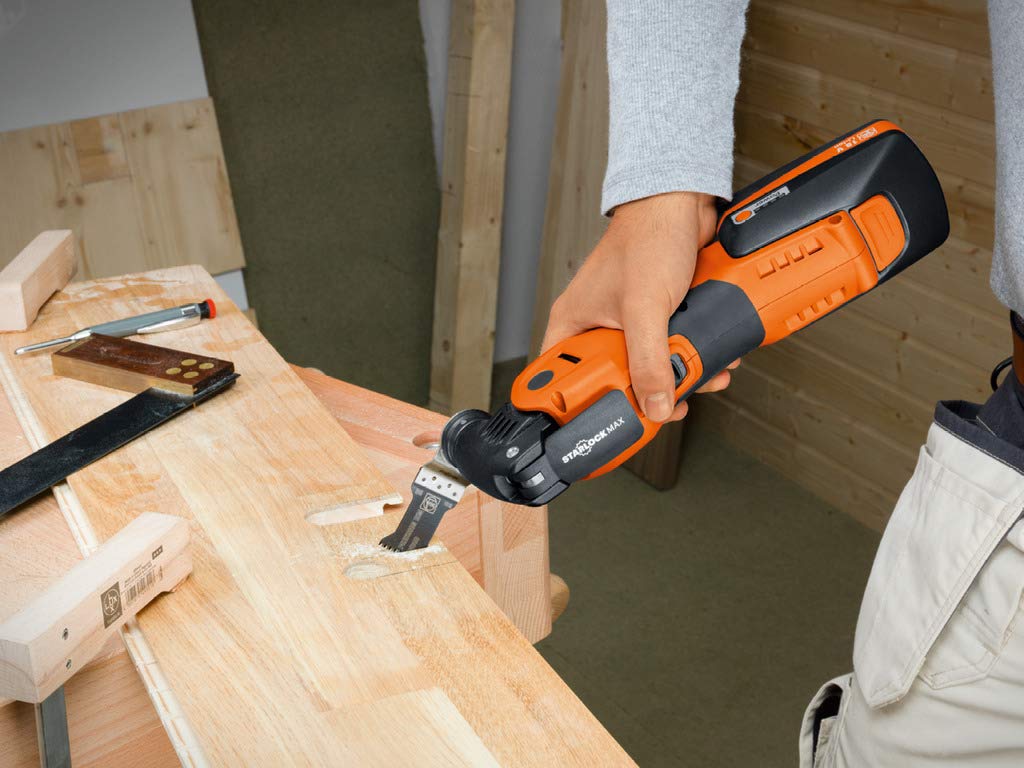 Fein Multimaster Tool AMM 700 Max Top Oscillating Kit - 18V Battery-Powered Cordless Multi Tool for Interior Work and Renovation - Includes 60 Accessories with Case - 71293461090